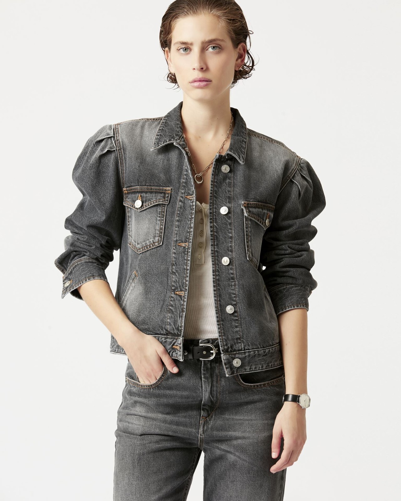Isabel Marant Etoile Bolinea Grey Denim Women's Jacke… - Gem