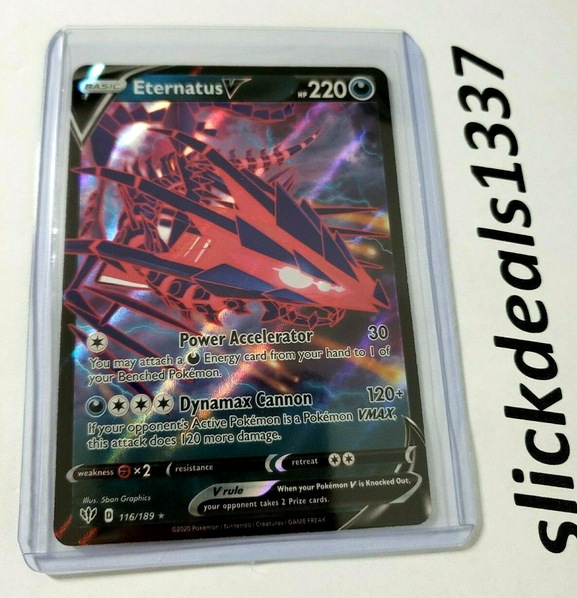 Pokemon Eternatus V 116/189 Ultra Rare Full Art Holo Card Darkness ...