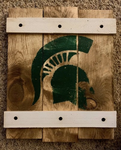 Rustic Handcrafted Wooden Crate Sign - Michigan State Spartans ...