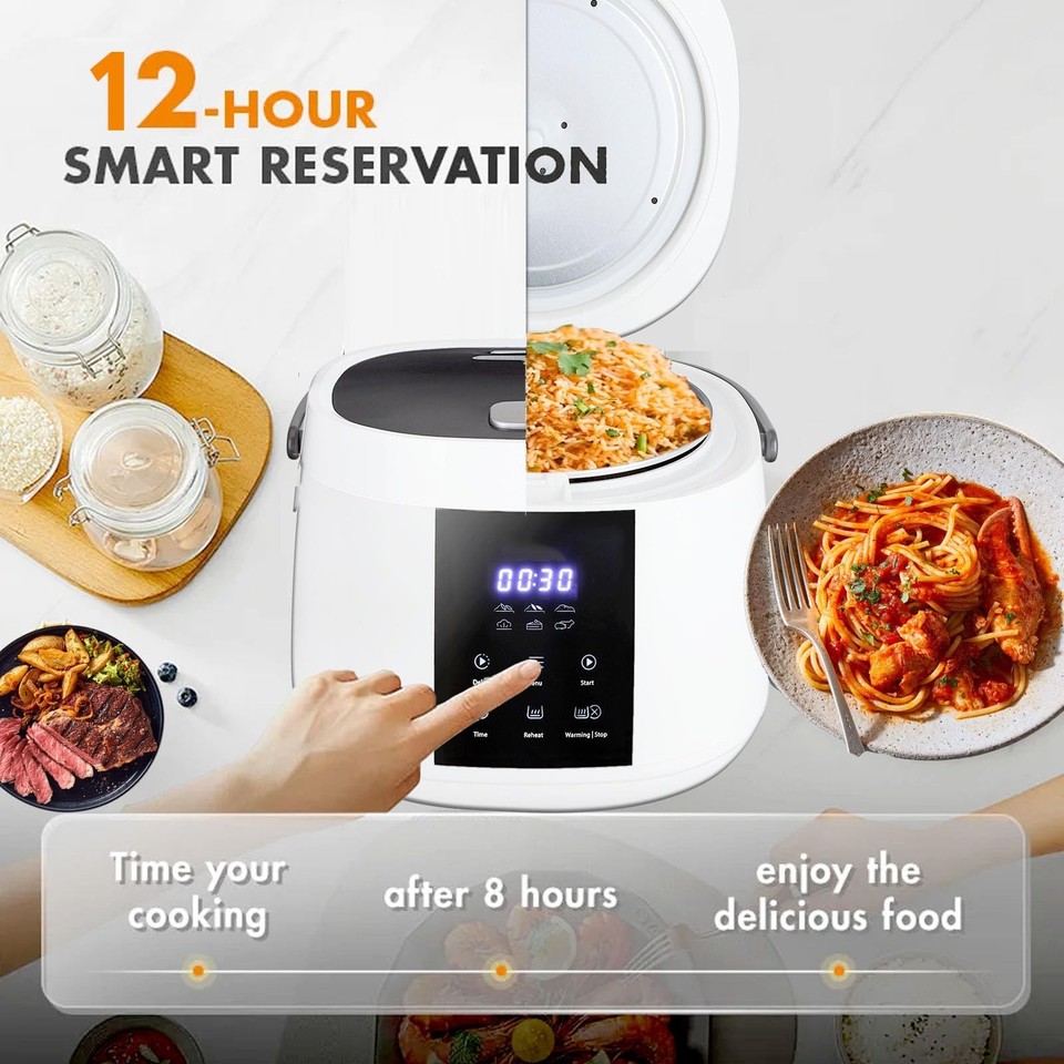 3L Rice Cooker 12 cups (Cooked), Mini Digital Rice Cooker,6 in 1 ...