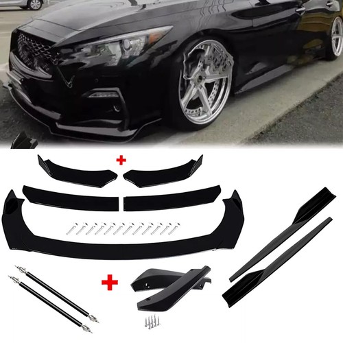 Black Front Bumper Lip Side Skirts Rear Splitter Kits For Infiniti M35 ...