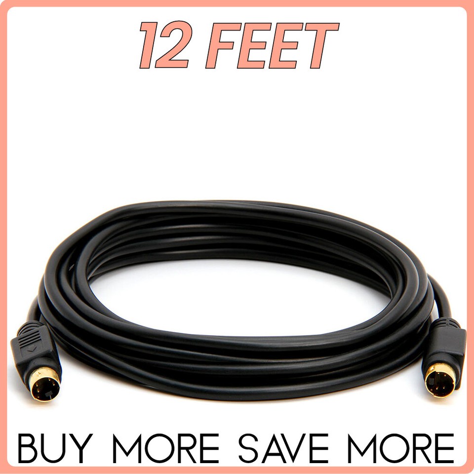 S-Video Cable 4 Pin Mini-Din SVHS Cable SVideo Cord VCR DVD TV ...