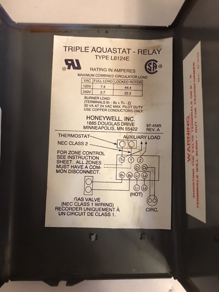 Honeywell L8124E1016 Triple Aquastat Relay. A | eBay
