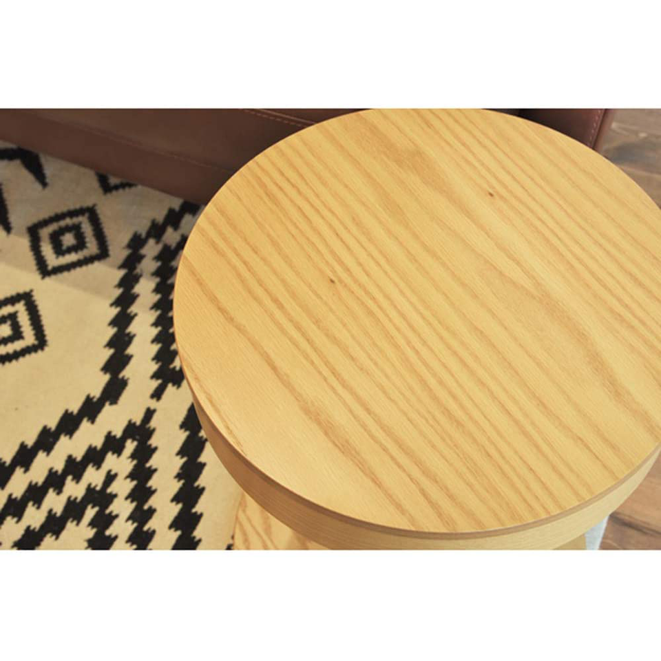 Side Table with Storage Wood Round Shape Table-top Home Decor PT-617 ...