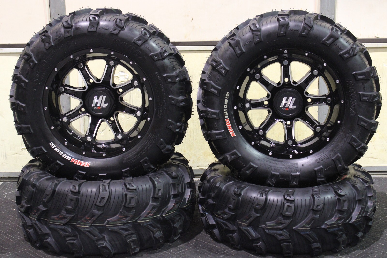 CAN AM DEFENDER HD9 26" BEAR CLAW EVO & 14" HL4 ATV TIRE & WHEEL KIT ...