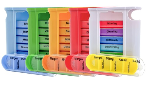 Wochendispenser 7 Tage Rot Pillenbox Tablettenbox Medikamentenspender ...