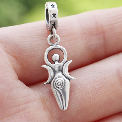 925 Sterling Silver Spiral Goddess Pendant Wiccan Pagan Devine Charm ...
