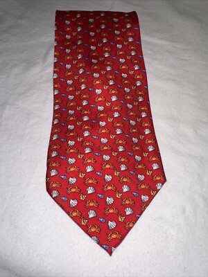 CAPE COD MEN'S LOBSTER, FISH, SHELL TIE, RED, Orange/Blue / White ...