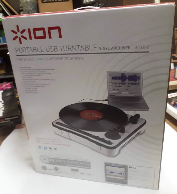 ION Portable USB Turntable Convert Vinyl to CD or Mp3 Built in Speaker ...