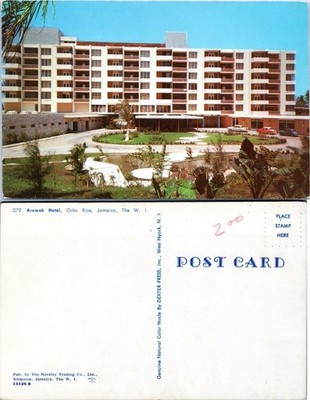 Ocho Rios Jamaica Arawak Hotel Old Cars Palm Red Flowers Vintage ...