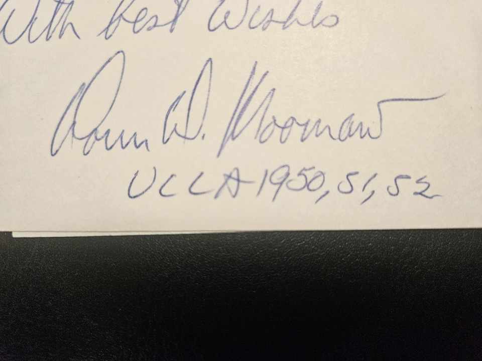 Donn Moomaw UCLA 1950 1952 college Football all-American SIGNED index ...