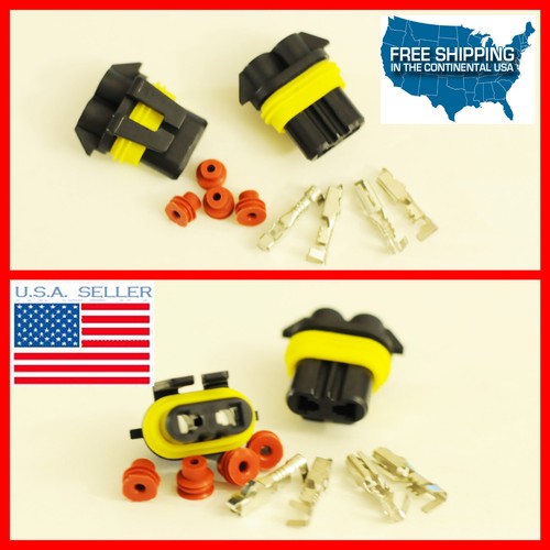 9005 HB3 9005XS H10 Female connectors connector HID Plugs waterproof ...