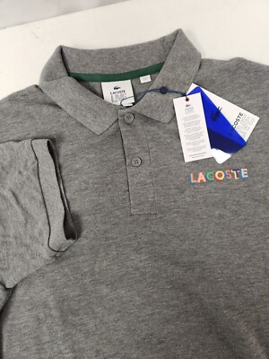 NWT LACOSTE LIVE RAINBOW LOGO MEN'S RELAXED FIT COTTON PIQUE POLO SHIRT ...