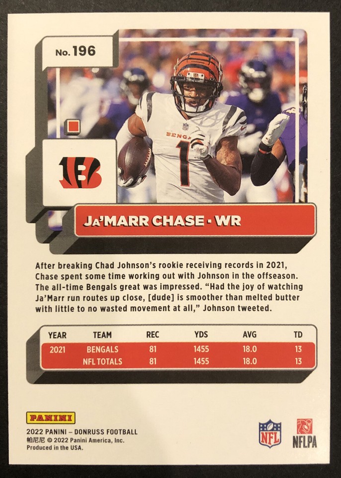 JA’MARR CHASE 2022 Donruss Full Name SSP Ja’Marr Anthony Chase Rare ...
