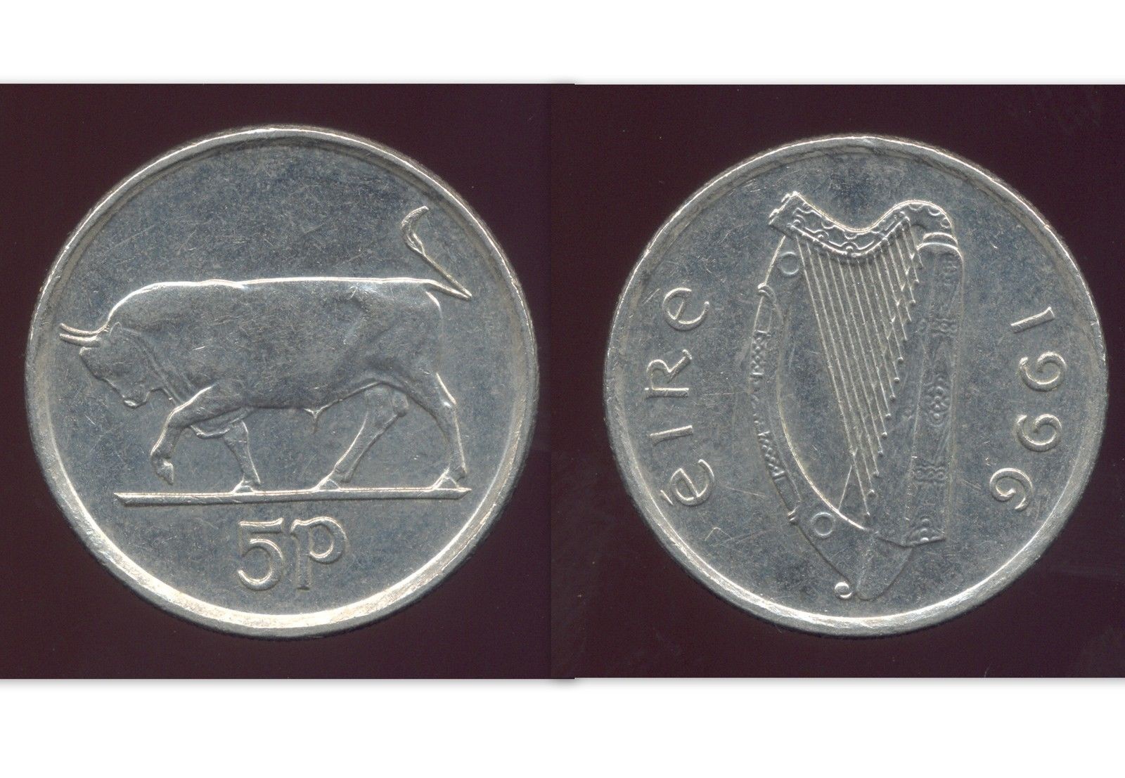 Ireland 5p Pence 1996 Copper-nickel Coin - Bull | eBay