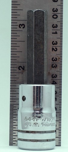 Proto USA Professional 5441-7/16 SAE 7/16" Hex Allen Bit Socket - 1/2 ...