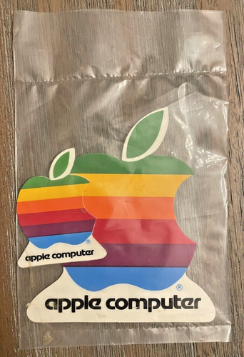 Vintage 1980s Apple Computer Rainbow Stickers (x3) original package ...