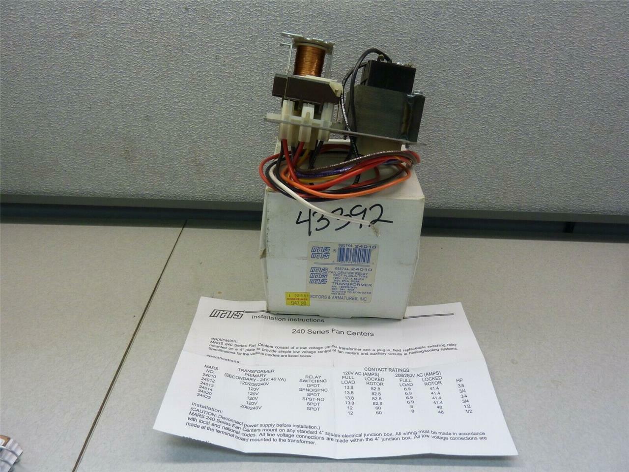MARS 685744-24010 Fan Control Center 3/4HP TR-R 120/208/240V RELAY-DPDT ...