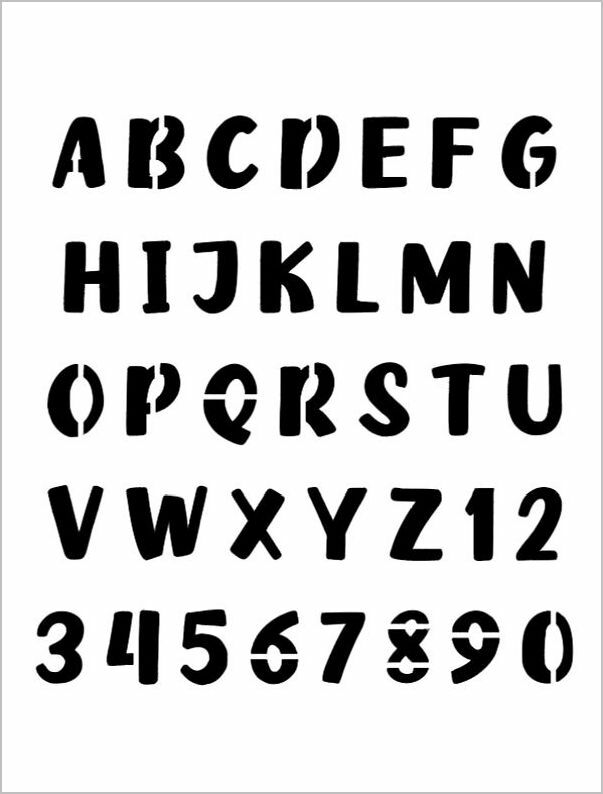 THICK MARKER Alphabet Stencil 1 Inch Bulky Script Font Set Letters ...