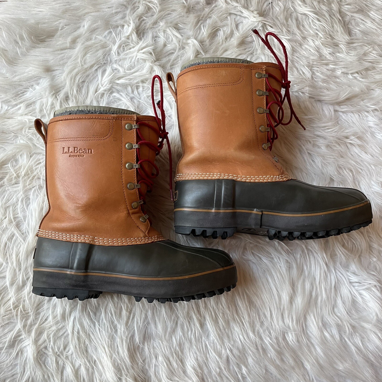 VTG LL Bean Duck Insulated Maine Pac Boots Mens 8.5-9 Womens 10-10.5 ...