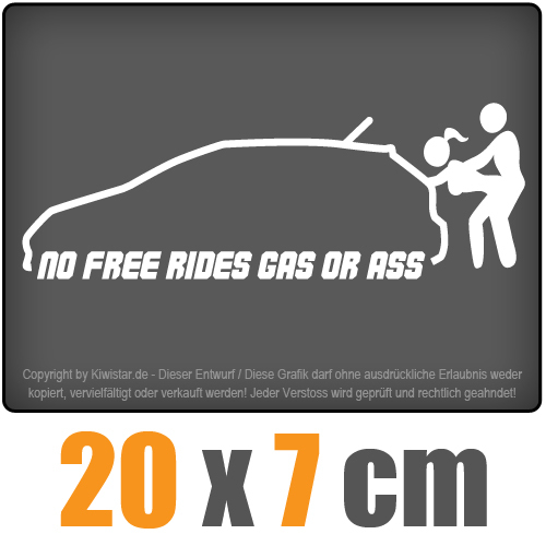Non Gratuit Rides - Gaz Or Ass 20 X 7 CM Jdm Sticker Étiquette Course ...