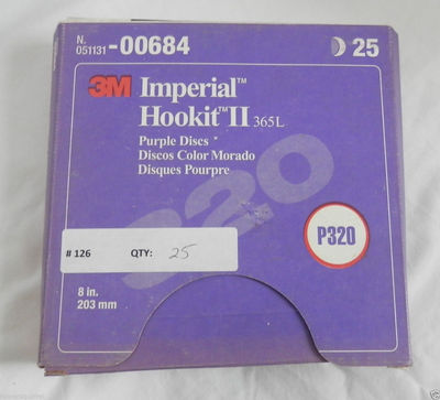 3M Imperial Hookit II 365L, 8" size, P320, 25 discs, 00684 hs | eBay
