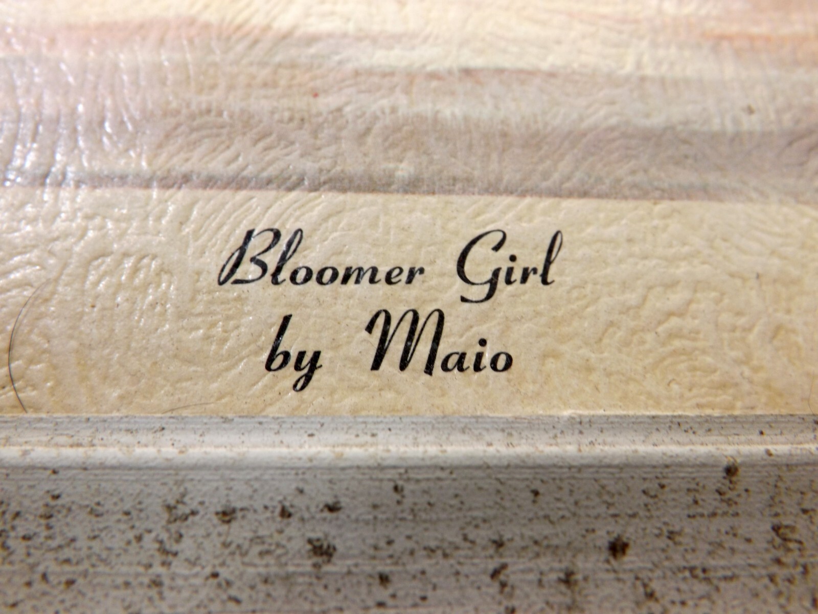 Vtg 60s Big-Eye Girl "Bloomer Girl" by Maio Framed Lithograph Print Mid ...