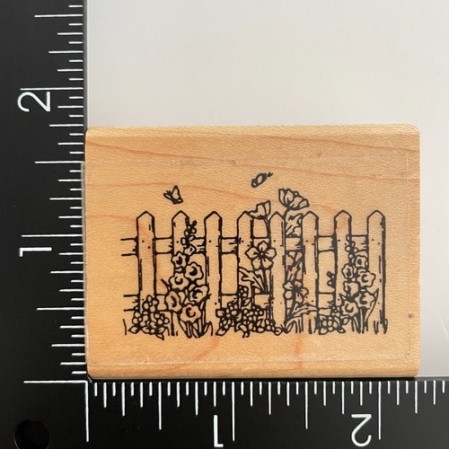 Stampin Up Picket Fence Flower Garden Butterflies Wood Mounted Rubber ...