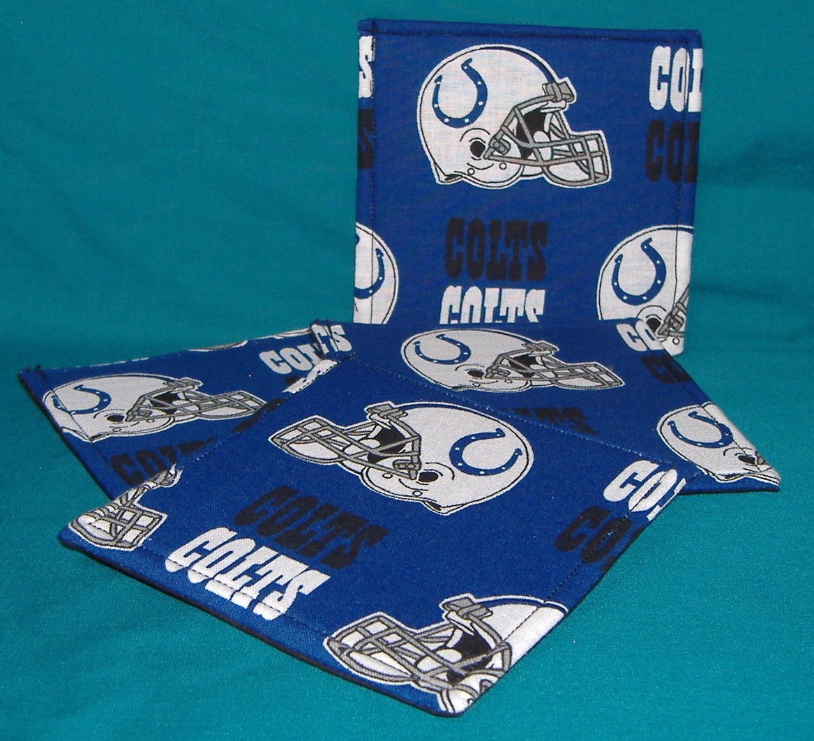 *NEW HANDMADE Indianapolis Colts COASTER Set Of 4 NFL FOOTBALL TEAM ...
