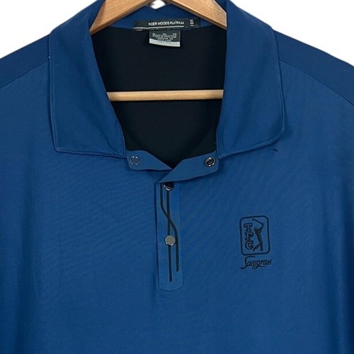 Tiger Woods Mens XL TPC Sawgrass Performance Athletic Golf Dri-FIT Polo ...