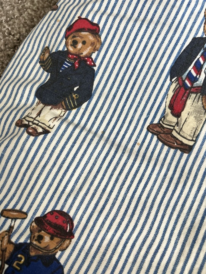 Vtg Ralph Lauren Polo Teddy Bear Twin Comforter Sheet Set With Extra ...