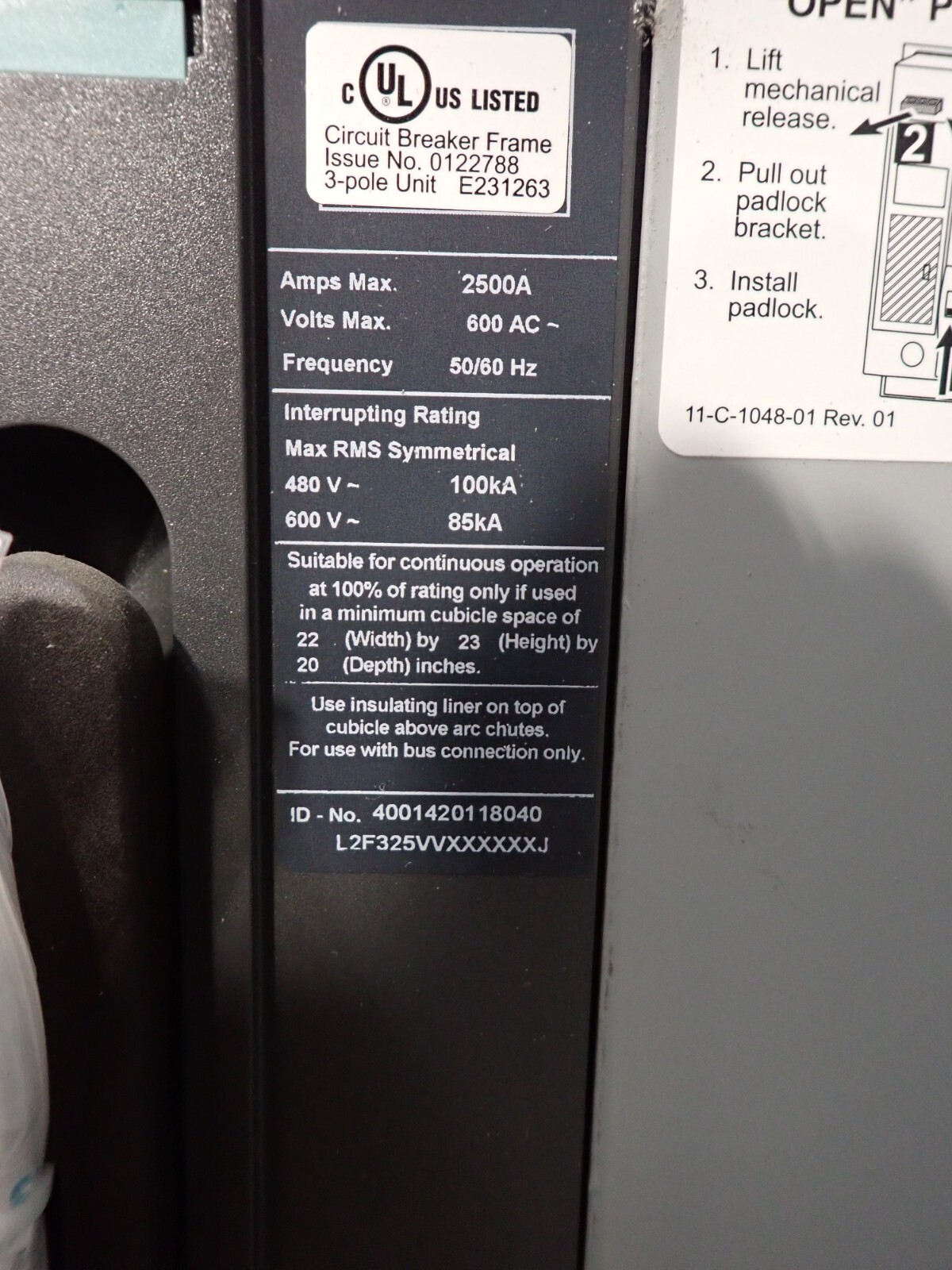 New Siemens 2500 amp 3 Phase Outdoor 3R Switchgear Panelboard WLL2F325 ...