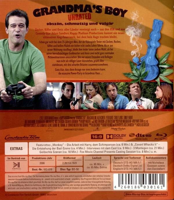 Grandma's Boy (2006) Unrated Blu-Ray NEW (German Package has English ...