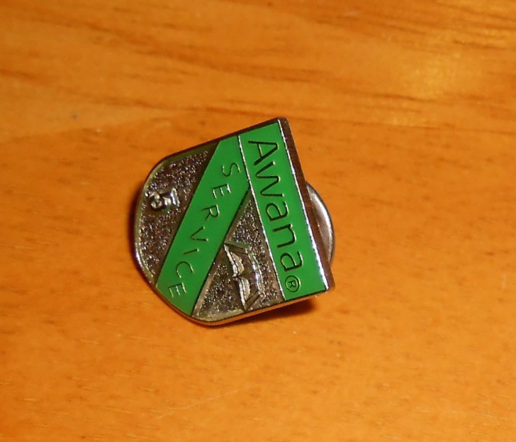 AWANA 5 Service Pin Charm Gold Tone ½ x ½ Christian (green) | eBay