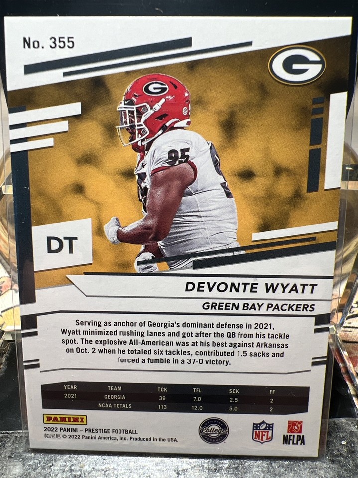DeVonte Wyatt Packers 2022 Panini Prestige Xtra Points Diamond #355 ...