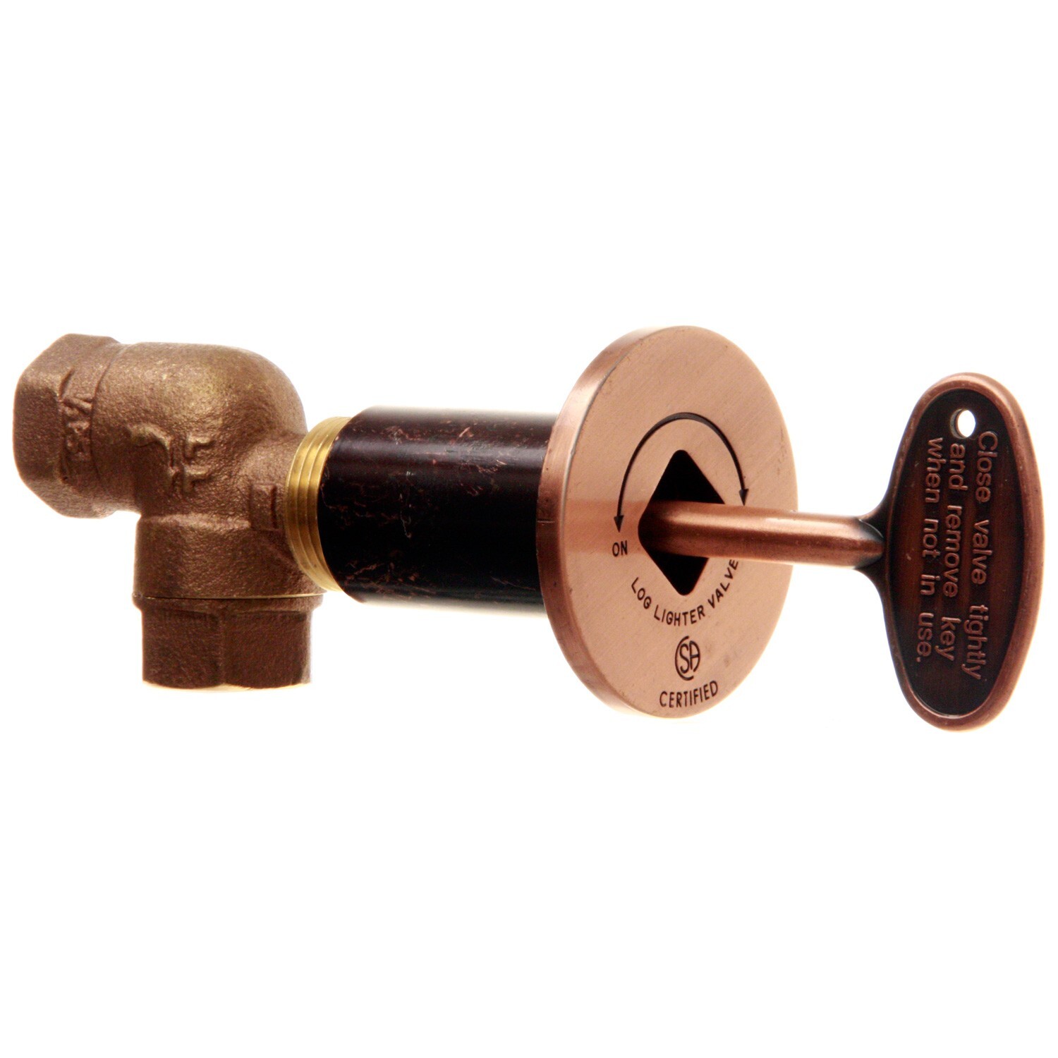 HPC Fire 1/2" Angled Gas Fire Pit Shut Off Valve Kit, Antique Copper ...