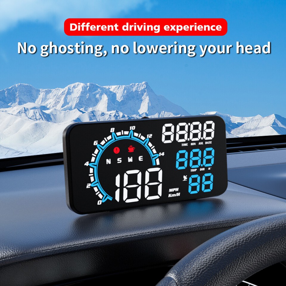 5.8" Car Digital Speedometer Head Up Display GPS HUD Odometer Overspeed ...