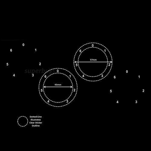 White 4 Circle Adhesive Dial Stove Oven Sticker Label Top Zero ...