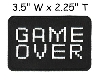 GAME OVER iron on Patch Mario Brothers patches video gamer | eBay