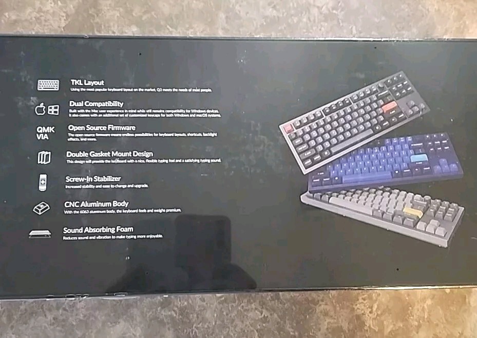 🔥 Keychron Q3 Wired Mechanical Keyboard Swappable RGB Backlight Knob ...