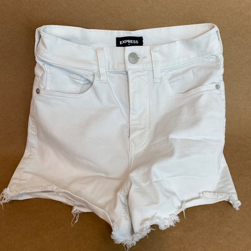 Express Original Shortie Super High Rise Shorts Womens Sz 00 White | eBay