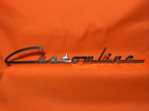 1956 Ford Customline Car Vehicle Chrome Color Fender Emblem Badge ...