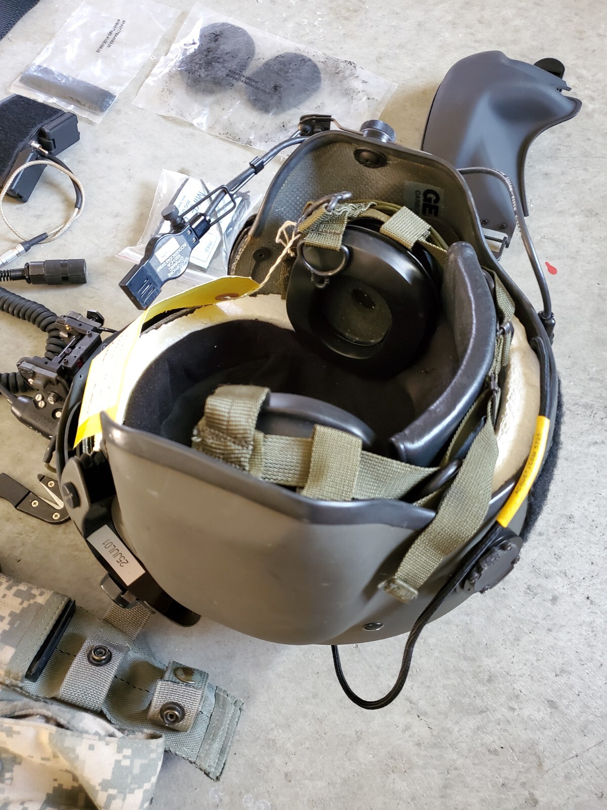 HGU-56 Flight Helmet Lot, Pilot Helmet, Survival Vest, LPU-40, Air ...