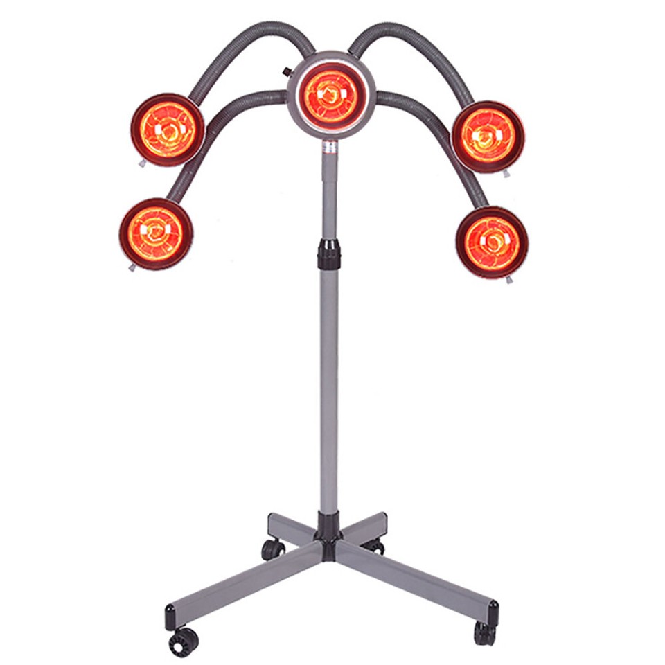 5Head Infrared Light Heat Therapy Red Lamp Salon Hair Perming Dyeing ...