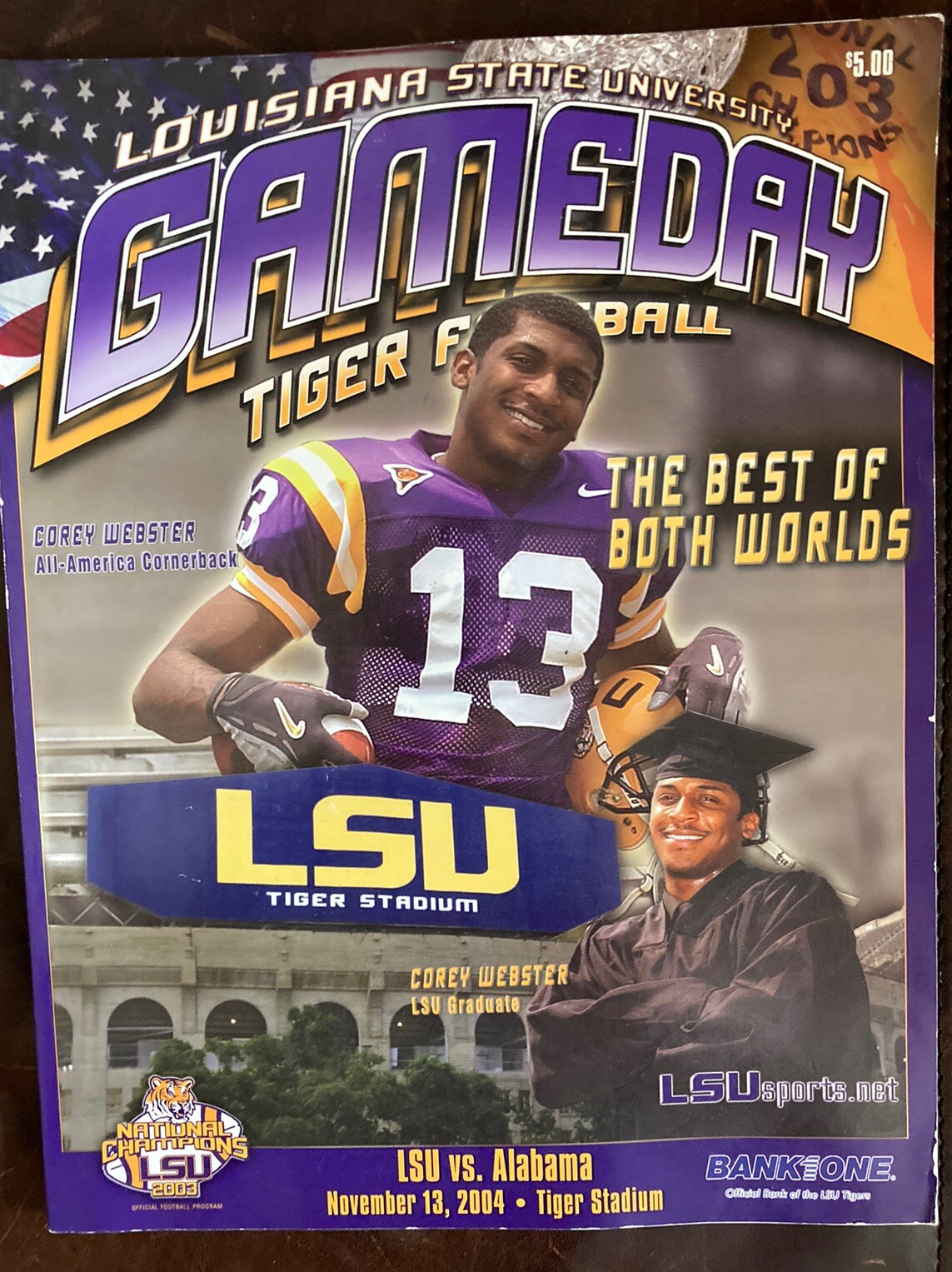 2004 Football Program LSU Tigers vs Alabama - Final Score 26-10 LSU ...