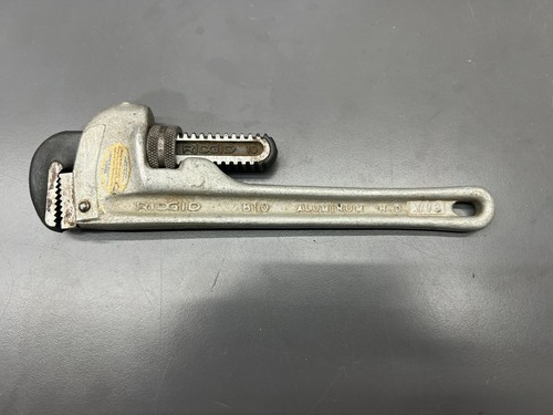 (i) VINTAGE RIDGID RIDGE TOOL 810 10" ALUMINUM LIGHT HD PIPE WRENCH ...