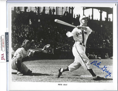 Pete Gray Autographed 8x10 Photo St Louis Browns Baseball One Arm JSA ...