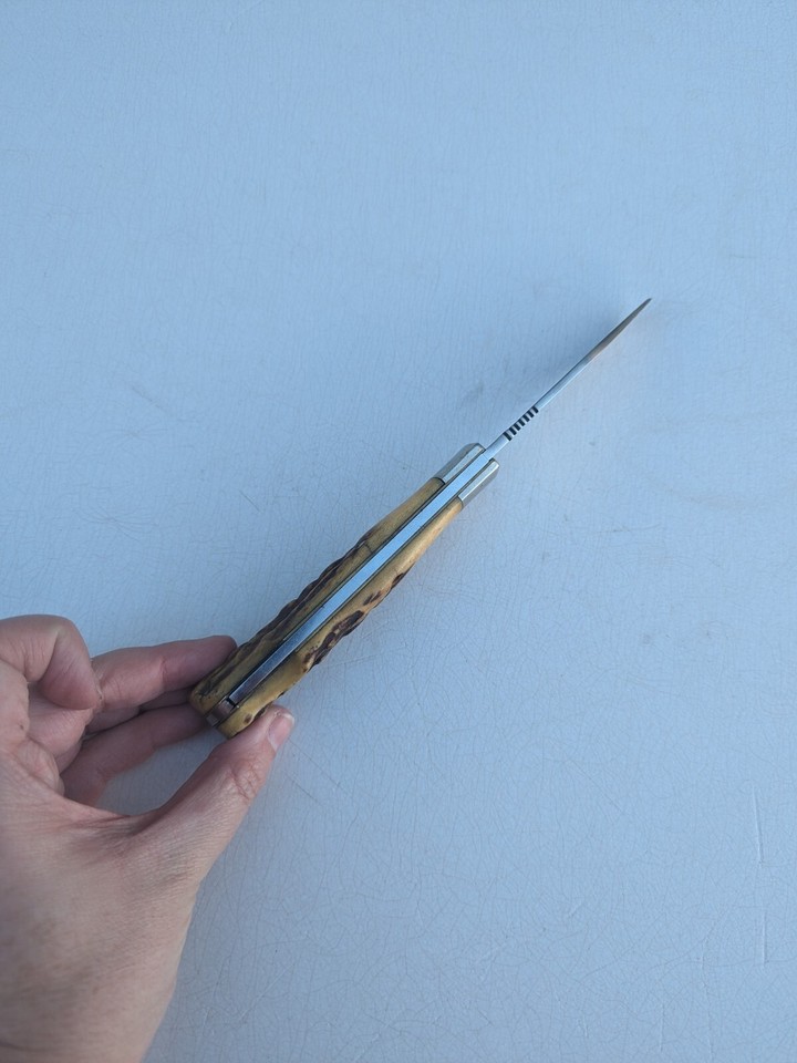 Vintage Cutco Pocket Knife 1882 Bullwhip USA Lockback Folding Sambar ...