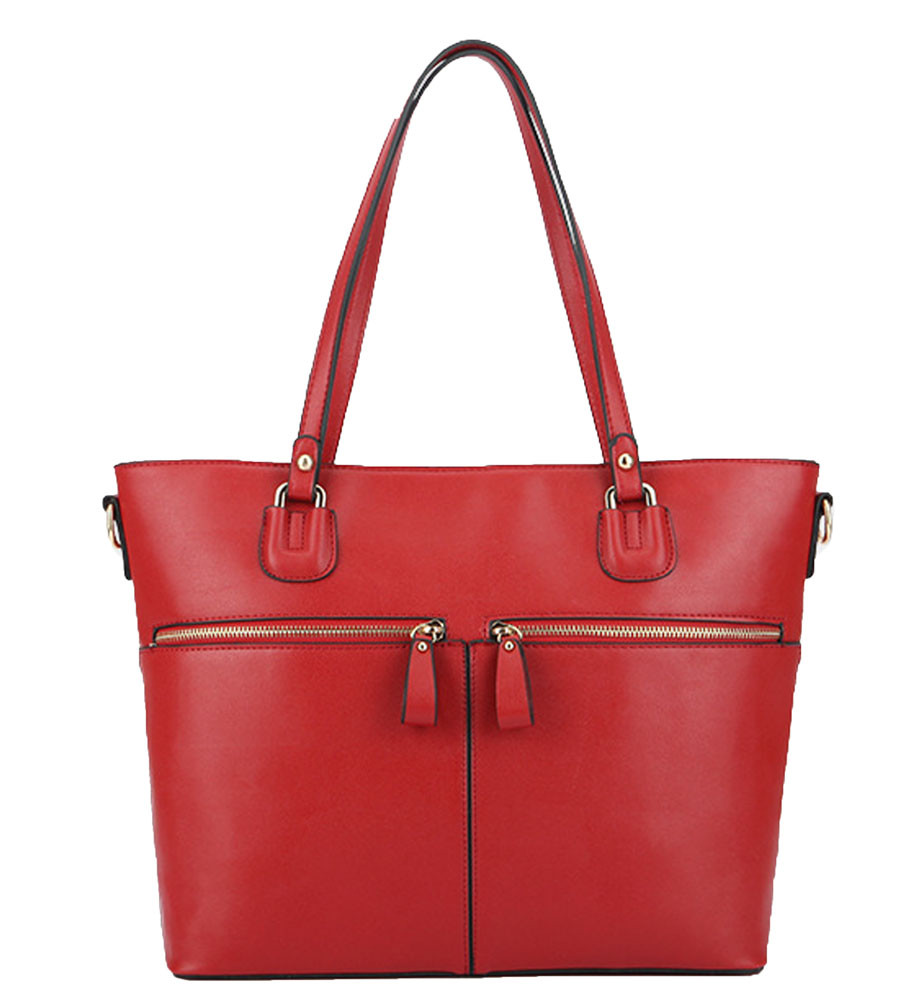 Zzfab Deluxe Women 3 Pcs Purse Set Tote Bag Office Bag set Red B701-Red ...