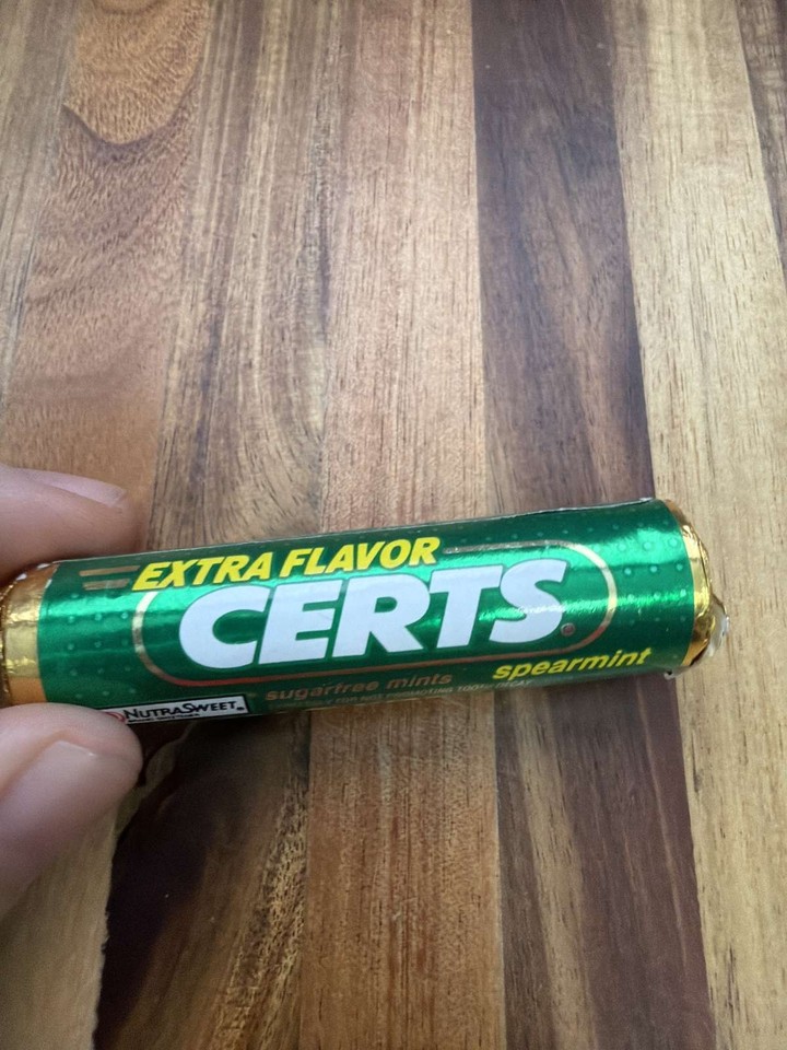 Vintage 1992 Certs Extra Flavor Sugarfree Spearmint Mints Roll NOS | eBay